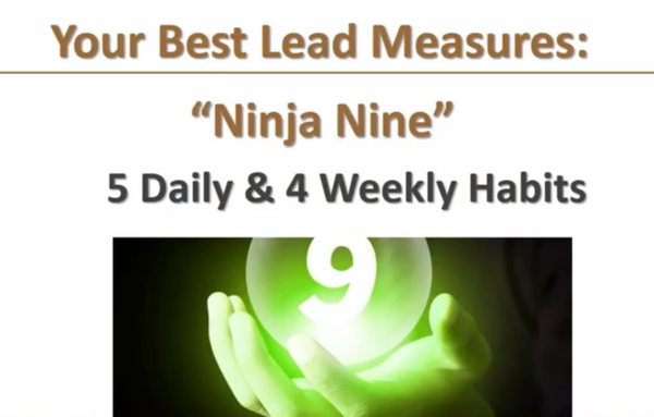 Your best lead measures: "Ninja Nine" 5 Daily & 4 Weekly Habits - Ninja ...